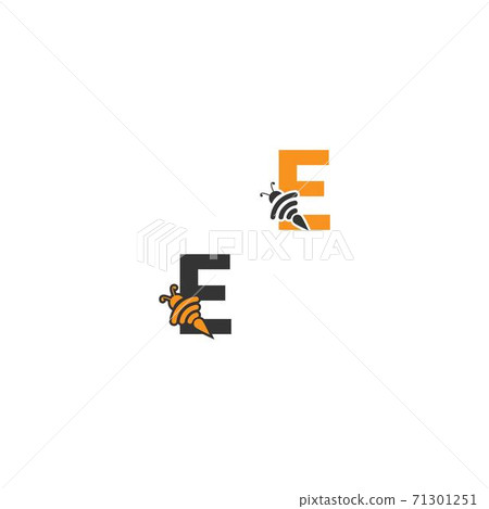 Letter E bee icon creative design logo - Stock Illustration [71301251 ...