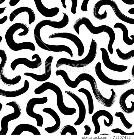 Curly lines vector hand drawn seamless pattern. - Stock Illustration ...
