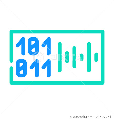 voice binary code color icon vector illustration - Stock Illustration ...