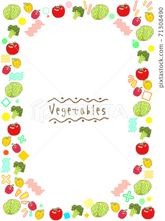 Food frame, frame, vegetables, A4 ratio vertical - Stock Illustration ...