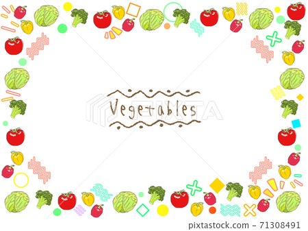 Food frame, frame, vegetables, A4 ratio horizontal - Stock Illustration ...