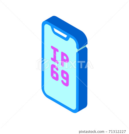 ip69 smartphone waterproof protection isometric... - Stock Illustration ...