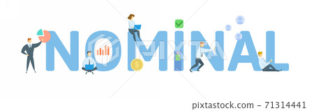 Nominal. Concept with keyword, people and... - Stock Illustration ...
