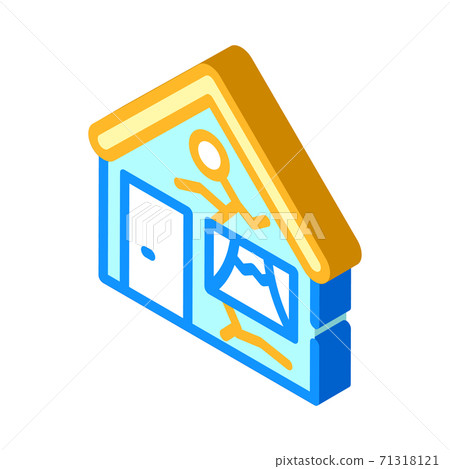 broken damaged house isometric icon vector... - Stock Illustration ...