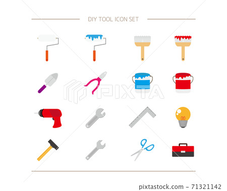 DIY vector illustration set do-it-yourself tools - Stock Illustration ...