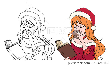 Anime Girl Reading A Book Drawing