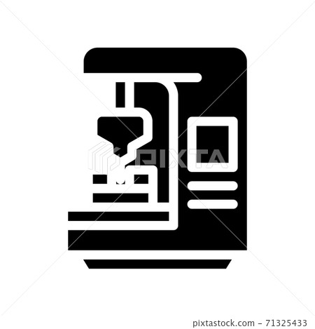 cnc computer numerical control glyph icon... - Stock Illustration ...