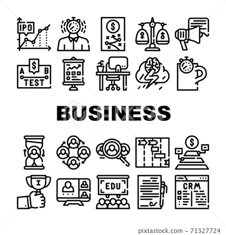 Business Situations Collection Icons Set Vector... - Stock Illustration ...