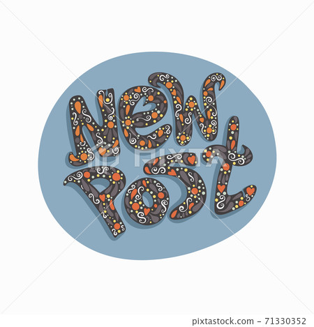 New post beautiful lettering handwritten flat... - Stock Illustration ...