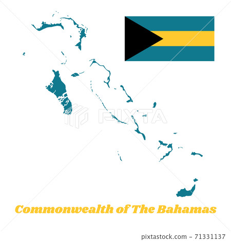 Map outline of Bahamas, text name Commonwealth... - Stock Illustration ...