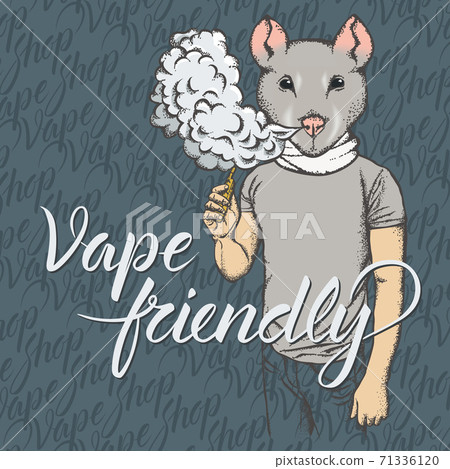 Rat vaping an electronic cigarette - Stock Illustration [71336120] - PIXTA