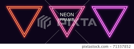 Neon triangle Frame. Set of triangular neon... - Stock Illustration ...