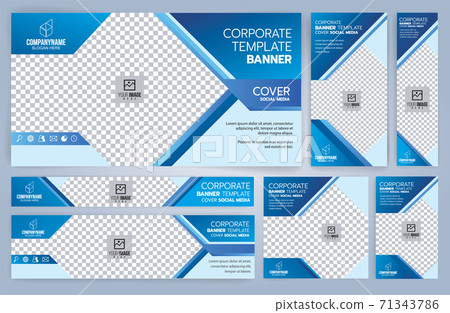 Set of Blue Web banners templates, Standard... - Stock Illustration ...