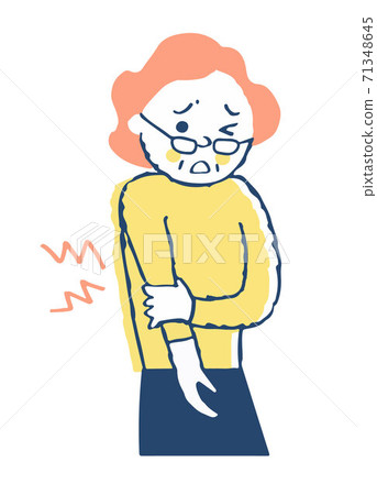 Woman with a sore arm - Stock Illustration [71348645] - PIXTA