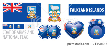 Vector set of the coat of arms and national... - Stock Illustration ...