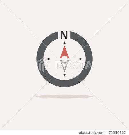 North direction. Compass. Color icon with... - Stock Illustration ...