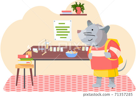 Funny cartoon animal student. Lovely cute mouse... - Stock Illustration ...