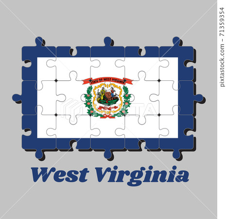 Jigsaw puzzle of West Virginia flag and the... - Stock Illustration ...