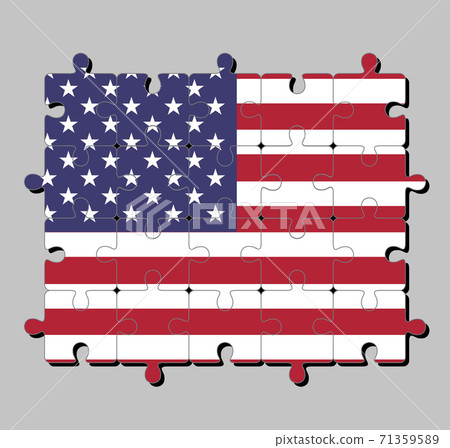 Jigsaw puzzle of United States of America flag.... - Stock Illustration ...