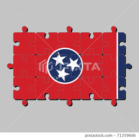 Jigsaw puzzle of Tennessee flag. Concept of... - Stock Illustration ...