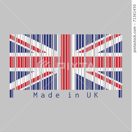Barcode set the color of UK flag, union jack - Stock Illustration ...