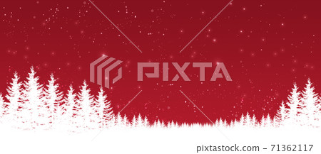 winter forest red banner - Stock Illustration [71362117] - PIXTA