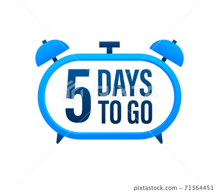 5 Days to go. Countdown timer. Clock icon. Time... - Stock Illustration ...