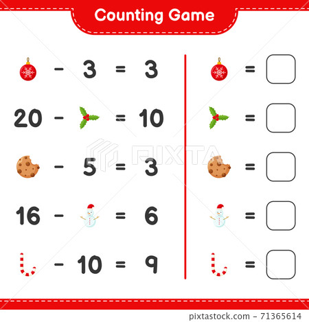 Counting game, count the number of christmas... - Stock Illustration ...