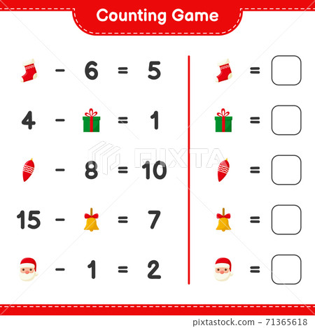 Counting game, count the number of christmas... - Stock Illustration ...