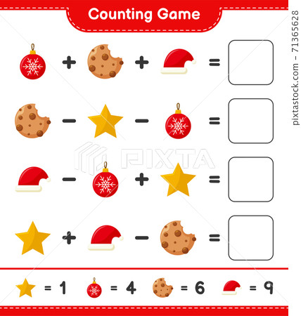 Counting game, count the number of christmas... - Stock Illustration ...