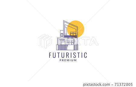 home house modern futuristic minimalist... - Stock Illustration ...