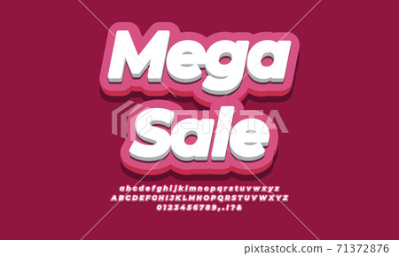 Mega sale discount promotion text 3d pink design - Stock Illustration ...