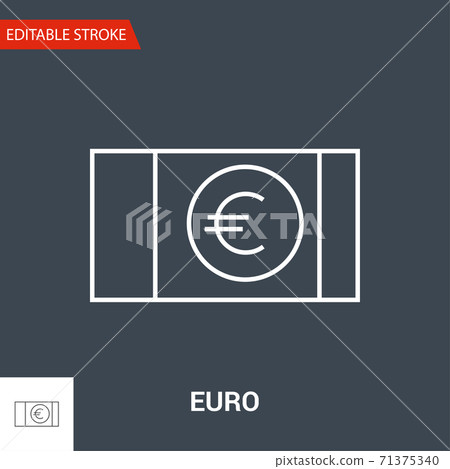Euro Icon. Thin Line Vector Illustration - Stock Illustration [71375340 ...
