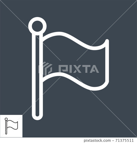 Flag Thin Line Vector Icon - Stock Illustration [71375511] - PIXTA