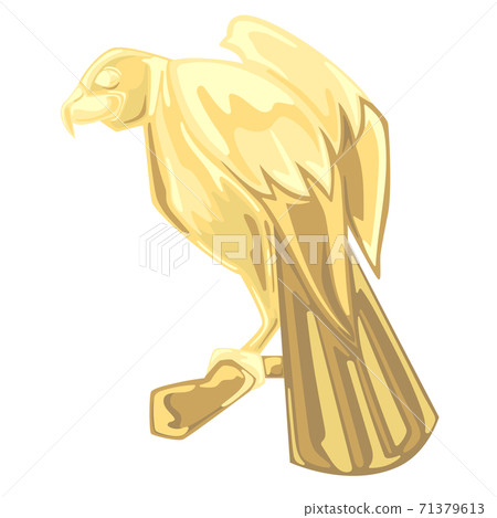Gold New Year lucky charm "hawk" icon style... - Stock Illustration ...