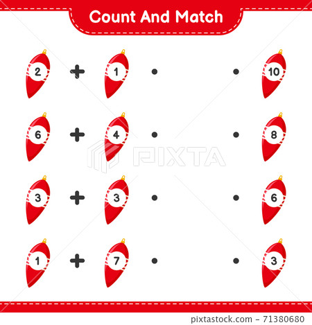 Count and match, count the number of Christmas... - Stock Illustration ...