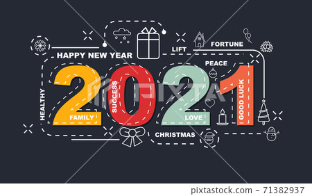 Design Concept Of Word 2021 Website Banner - Stock Illustration ...