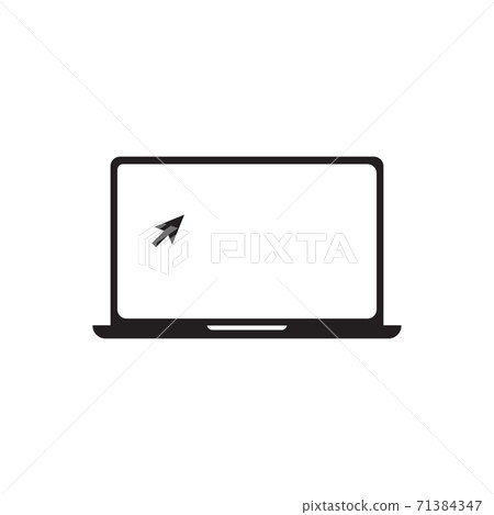 Laptop with pointer or cursor icon vector.... - Stock Illustration ...