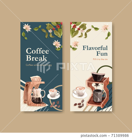 Flyer template with international coffee day... - Stock Illustration ...