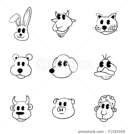 Animal character face set - Stock Illustration [71393509] - PIXTA