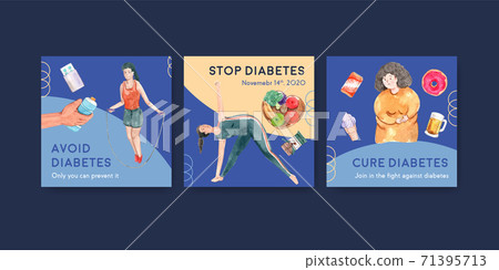 Ads template with world diabetes day concept... - Stock Illustration ...