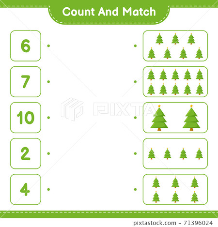 Count and match, count the number of Christmas... - Stock Illustration ...