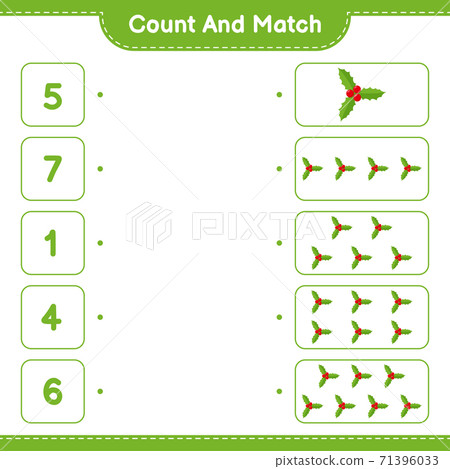 Count and match, count the number of Holly... - Stock Illustration ...