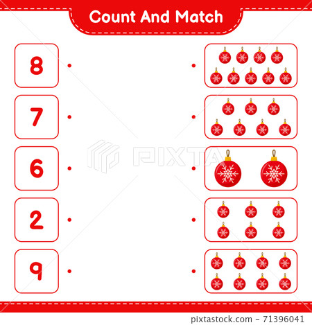 Count and match, count the number of Christmas... - Stock Illustration ...