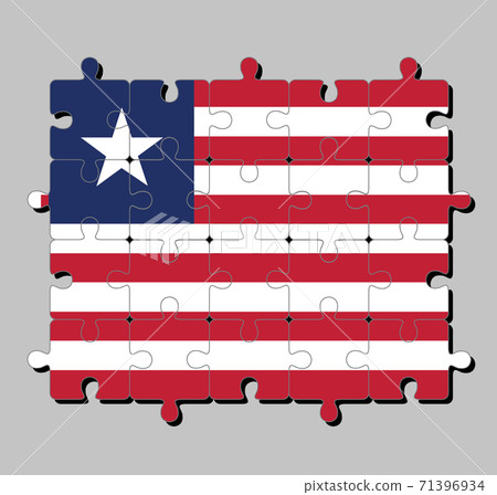 Jigsaw puzzle of Liberia flag, Concept of...-插圖素材 [71396934] - PIXTA圖庫