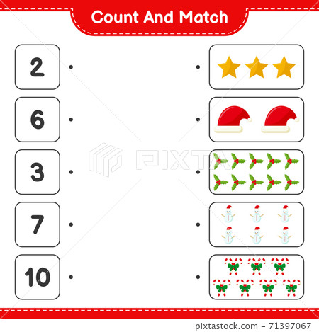 Count and match, count the number of Christmas... - Stock Illustration ...