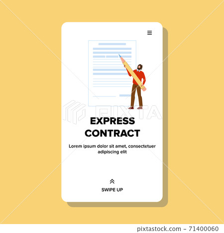Express Contract Signing Young Businessman... - Stock Illustration ...