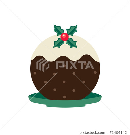 Traditional Christmas Plum Pudding vector icon - Stock Illustration ...