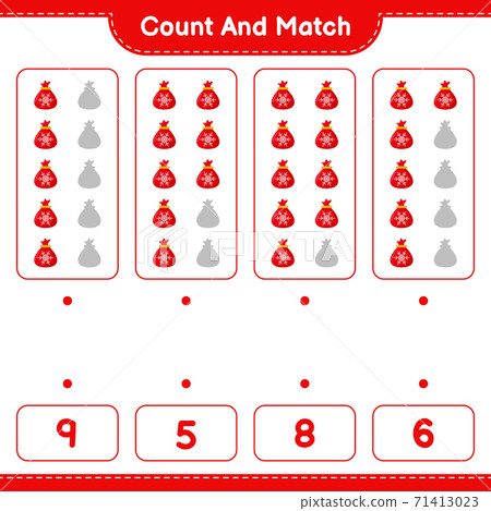 Count and match, count the number of Santa... - Stock Illustration ...
