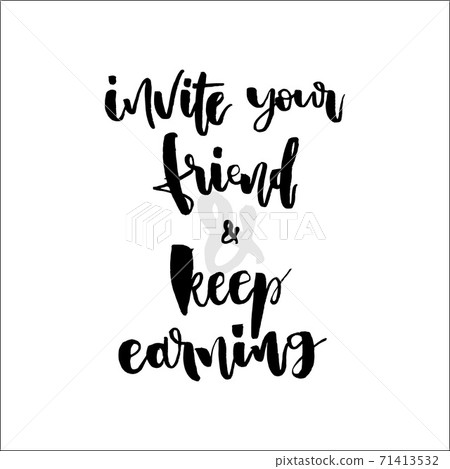 Refer a friend vector lettering. Referral... - Stock Illustration ...